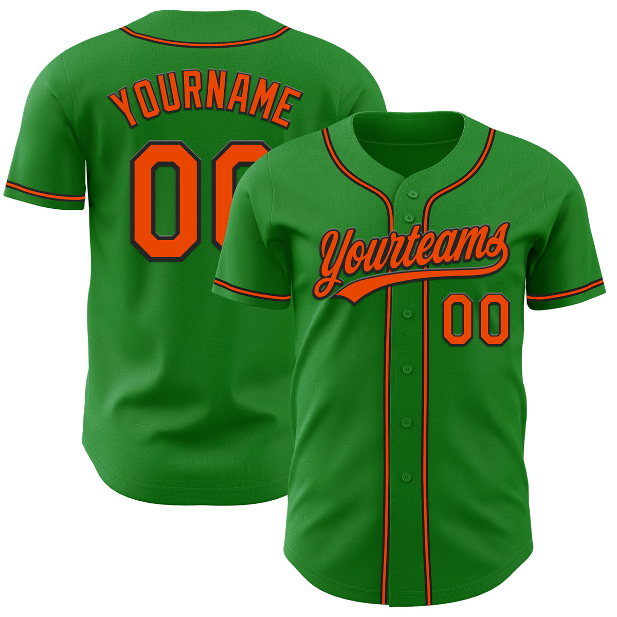 2024 Cheap Custom Grass Green Orange-Black Authentic Baseball Jersey ...