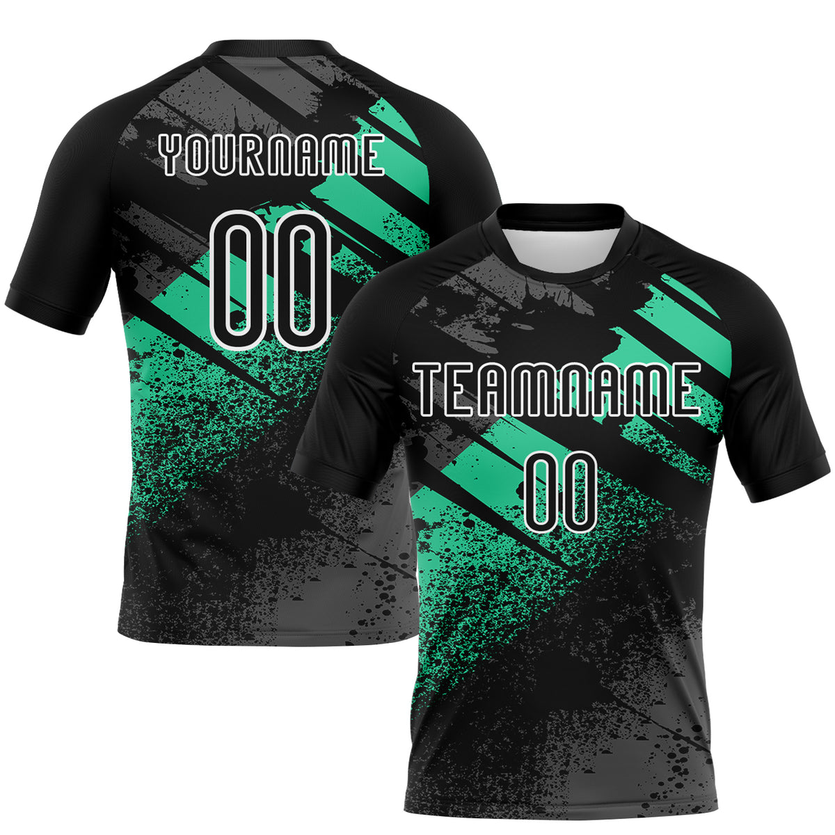 2024 Cheap Custom Black Pea Green-White Splash Sublimation Volleyball ...
