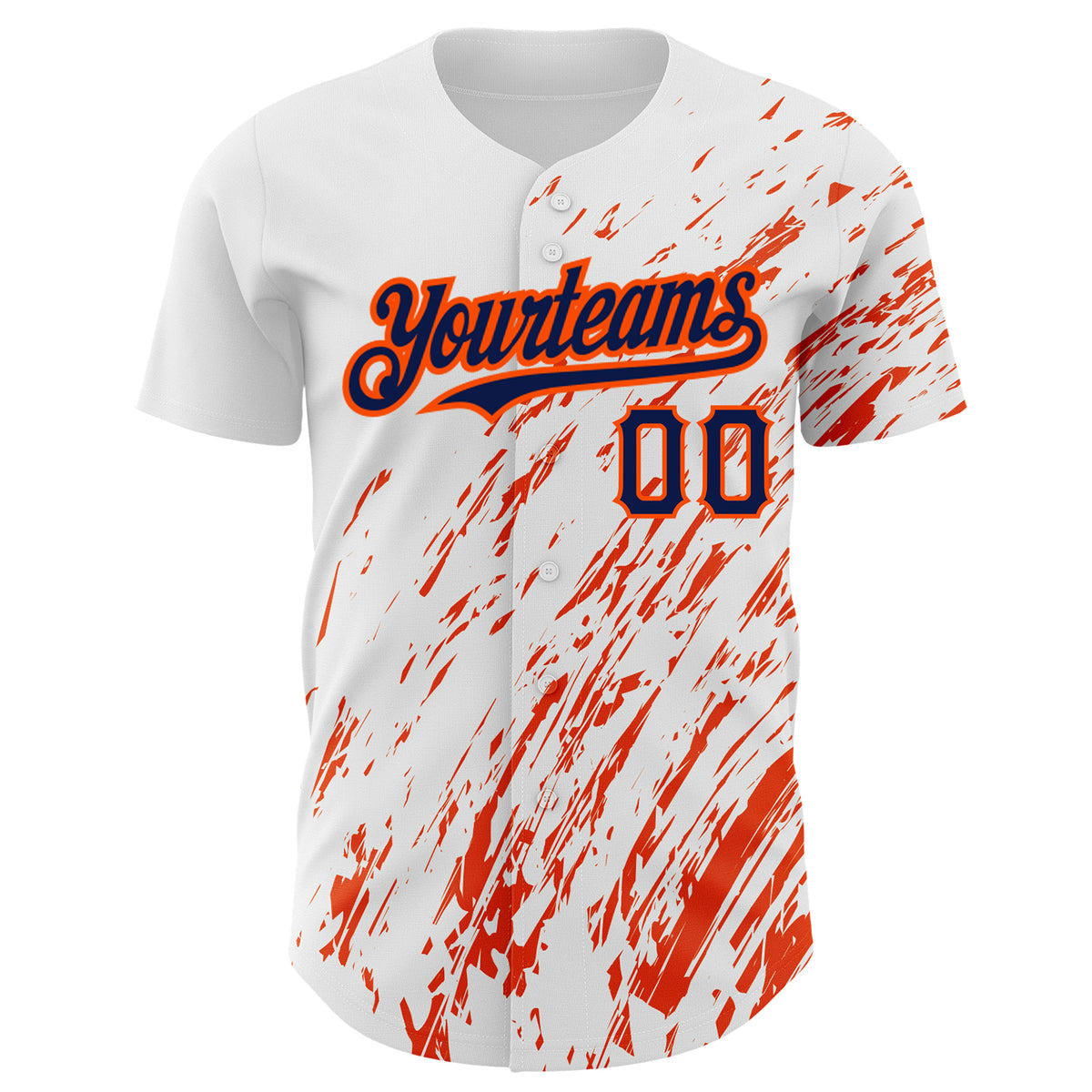 2024 Cheap Custom White Navy-Orange 3D Pattern Design Abstract Splash ...