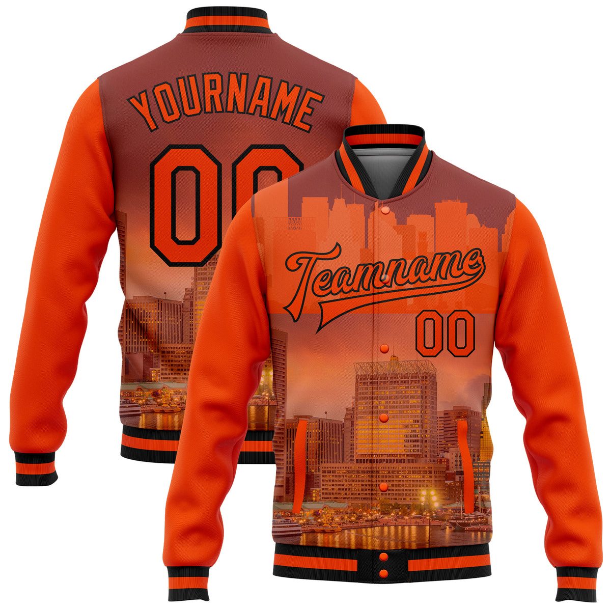 Cheap Custom Orange Black Baltimore Inner Harbor Baltimore Maryland ...