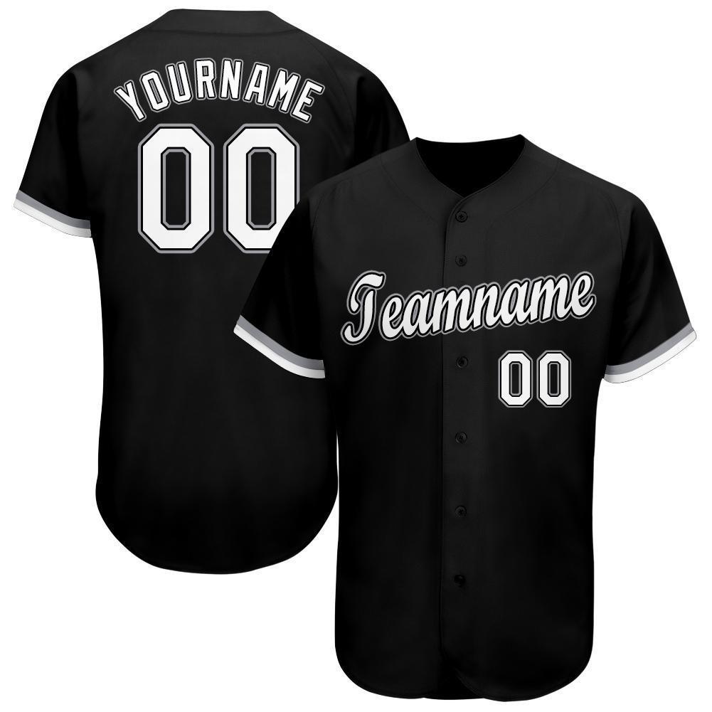 Custom Black White-Gray Baseball Jersey – CustomJerseysPro