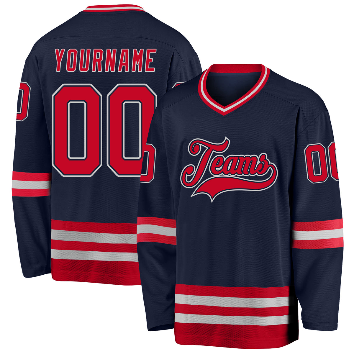 Cheap Custom Navy Red-Gray Hockey Jersey Free Shipping – CustomJerseysPro